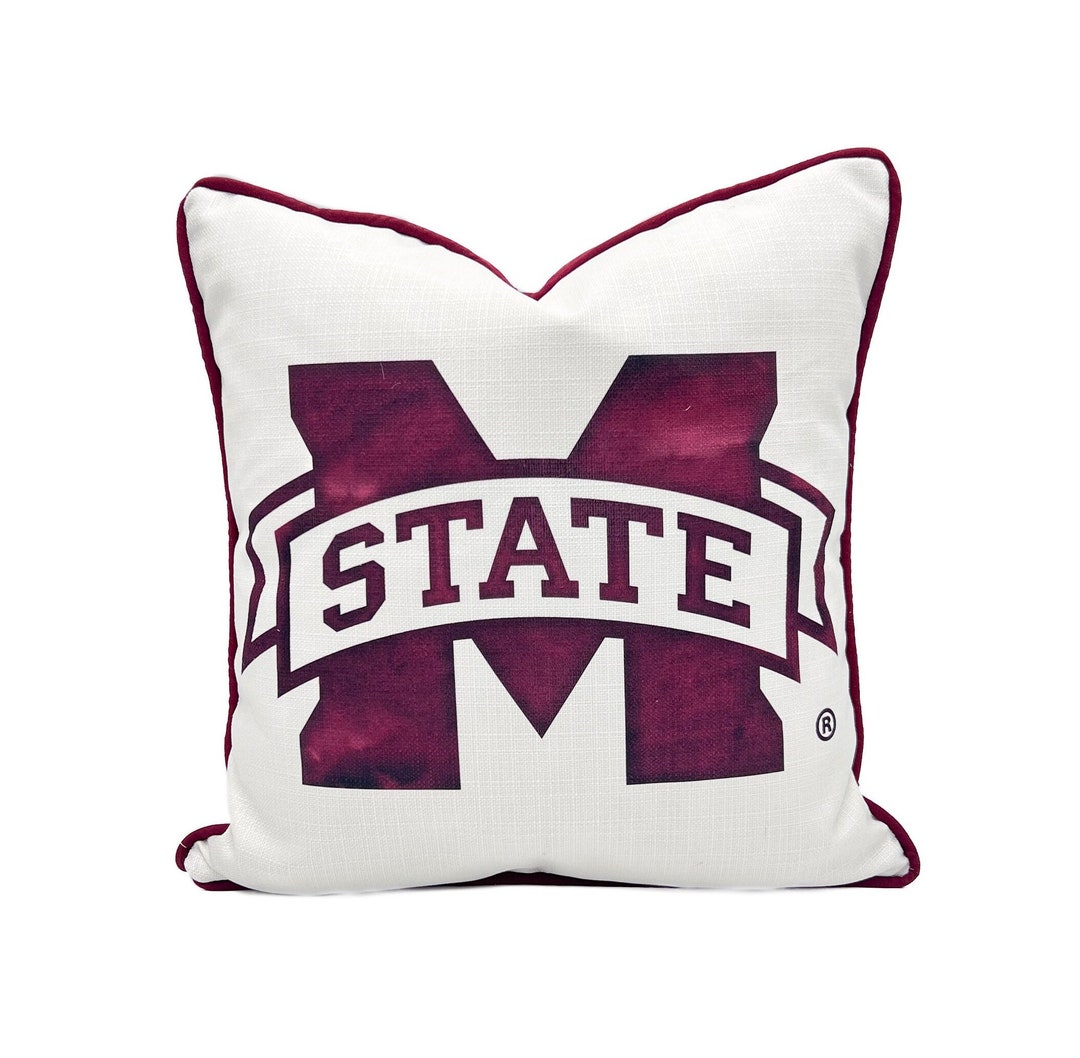 Mississippi State Pillow || MSU Pillow || Watercolor Mississippi State ...