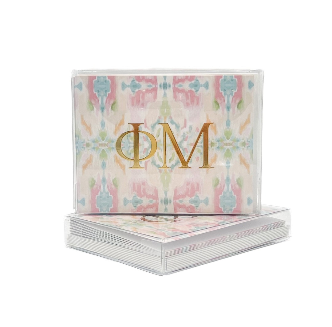 Gold Foil Phi Mu Kaleidoscope Folded Notes || Phi Mu Note Cards ...
