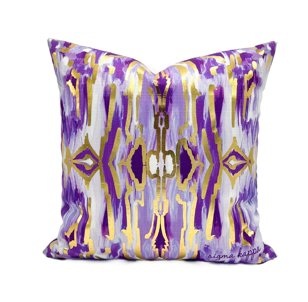 Gold Foil Sigma Kappa Kaleidoscope Pillow || Sorority Pillow || Bid Day ...