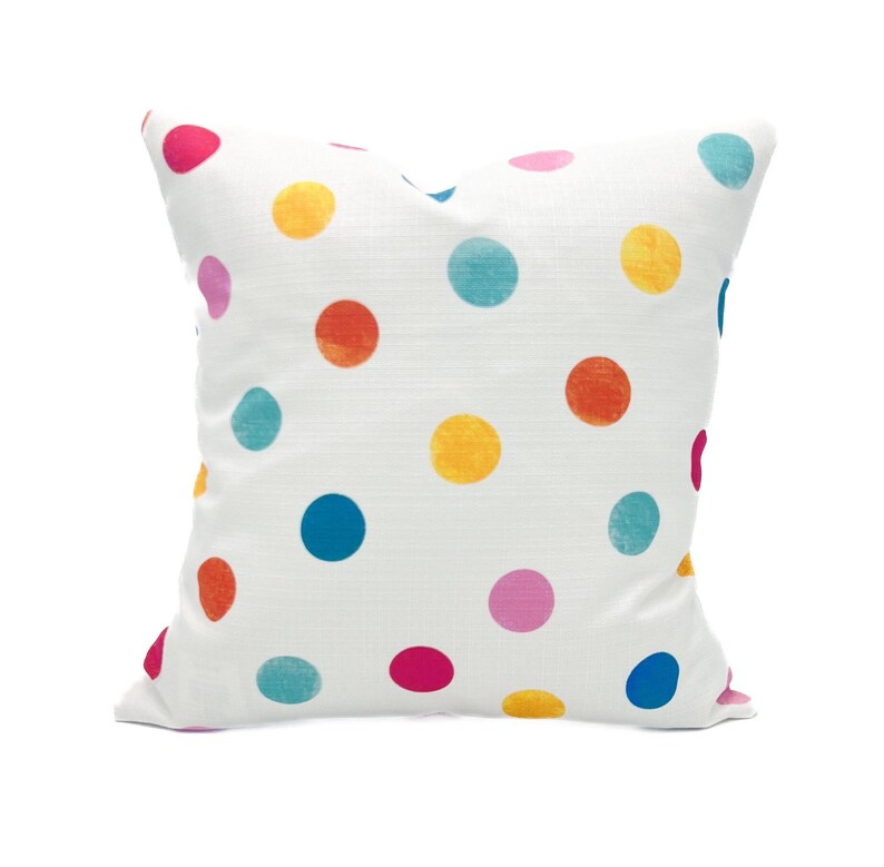 Polka Dot Pillow || Colorful Dot Pillow || Watercolor Polkadots ...