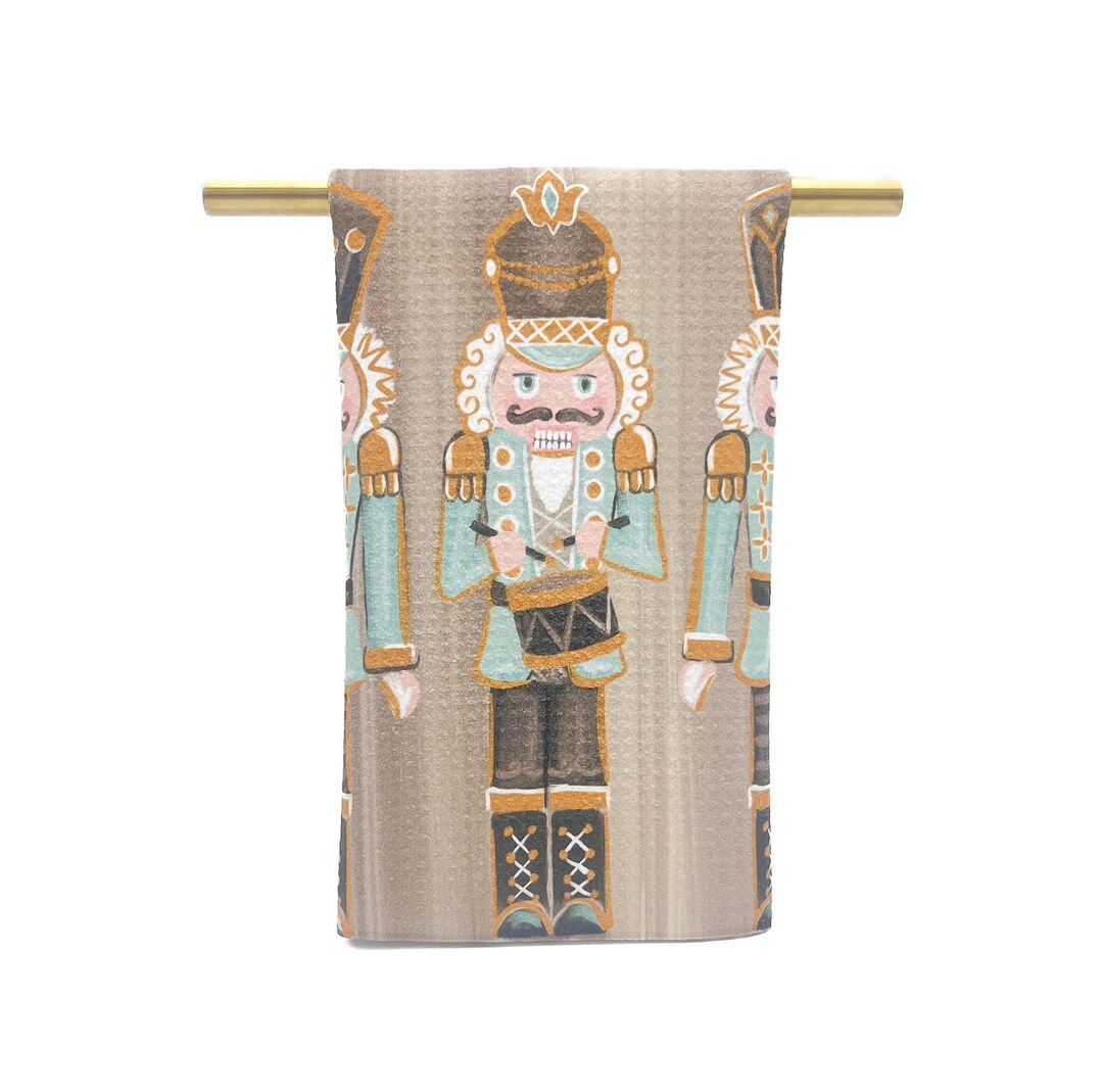 Aqua Nutcrackers Kitchen Towel || Nutcracker Art || Nutcracker Tea ...