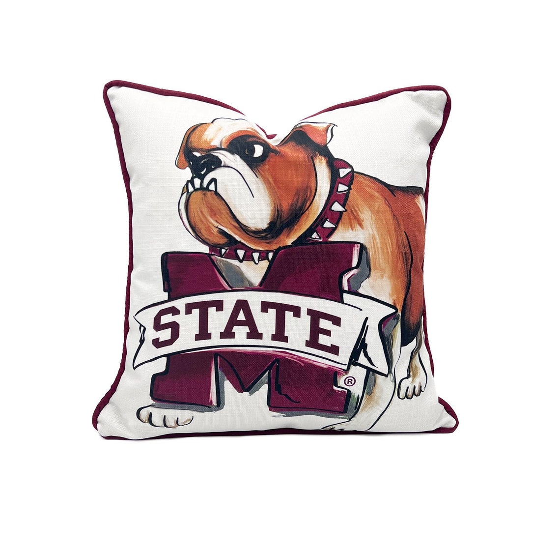 Mississippi State Bulldog Pillow || Bully Pillow || MSU Pillow - 375 - Etsy