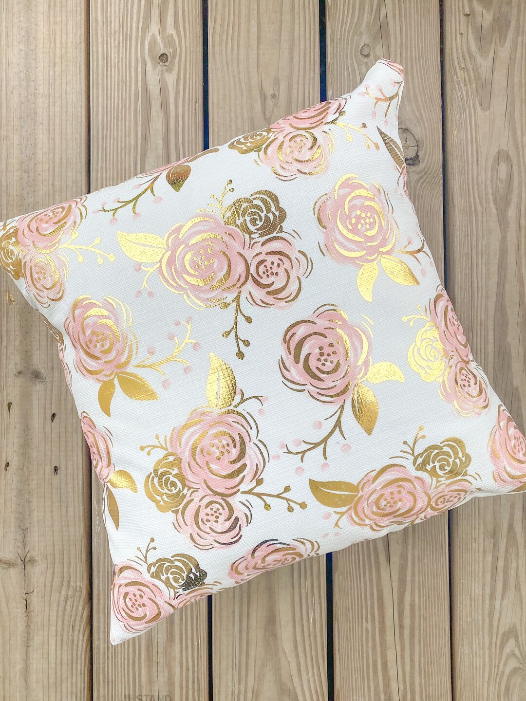 Golden Pink Floral Pillow Baby Girl Pillow Nursery Pillow 554 - Etsy