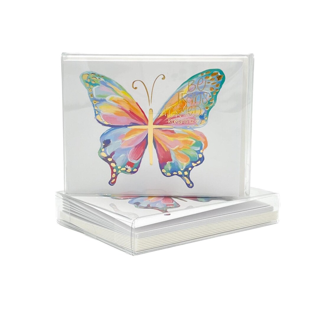 Gold Foil Be Transformed Butterfly Folded Notes || Butterfly Cards ...