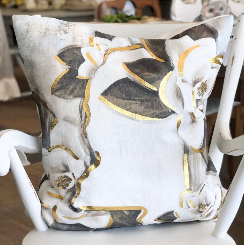 Mississippi Magnolias Pillow Gold Foil Mississippi Art - Etsy