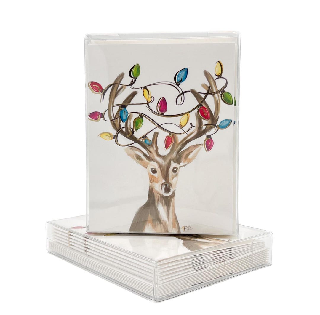 Gold Foil Rowdy Reindeer Folded Notes || Reindeer Christmas Cards - 702 ...