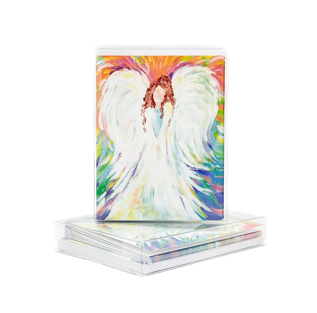 Colorful Angel Folded Notes || Angel Stationary - 049 - Etsy