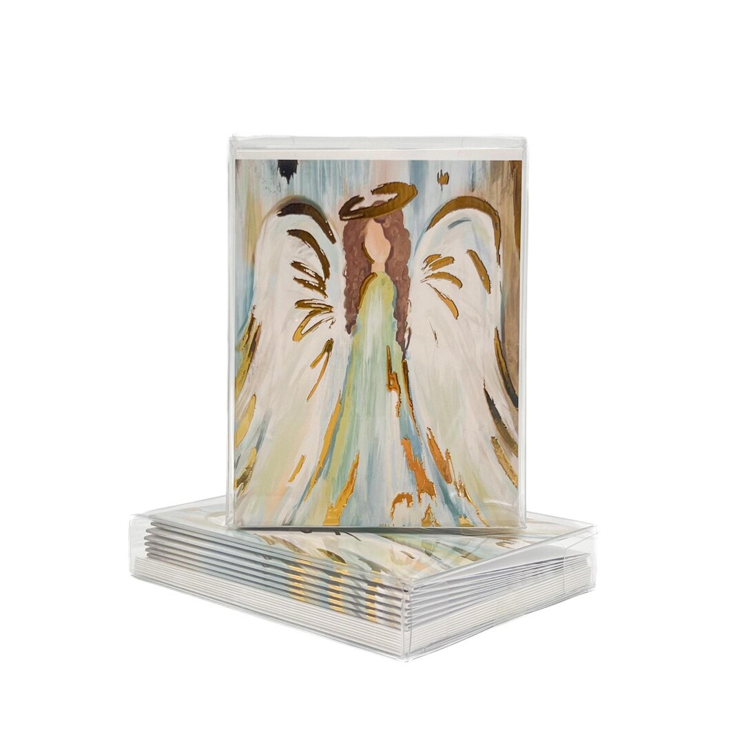 Gold Foil Angel of Peace Folded Notes || Angel Stationary - 1222 - Etsy