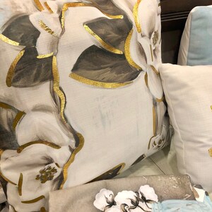 Mississippi Magnolias Pillow Gold Foil Mississippi Art - Etsy