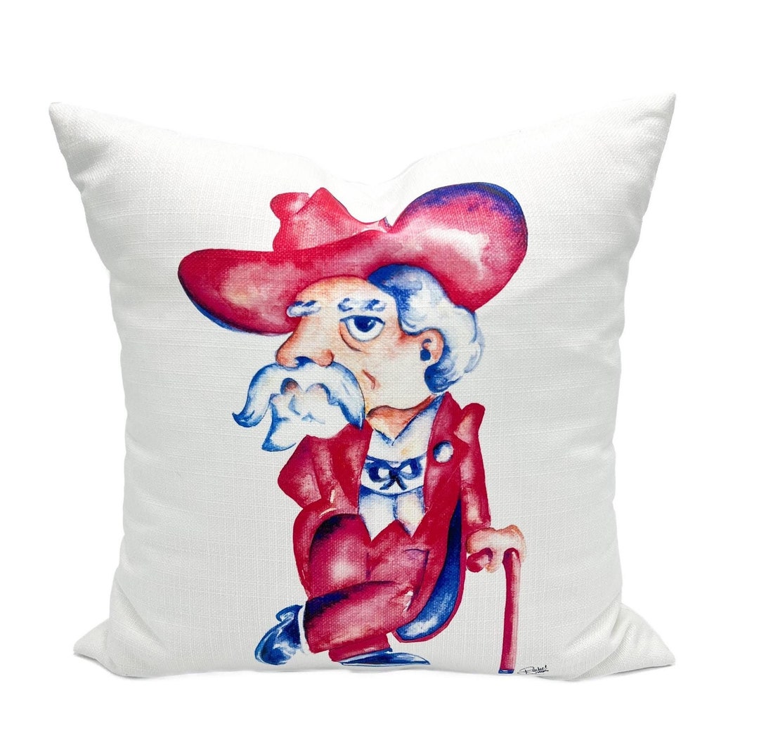 Colonel Rebel Pillow || Watercolor Colonel Rebel || Colonel Reb Art ...