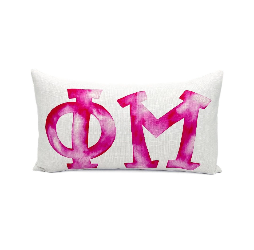 PHI MU Pillow || Watercolor Greek Letters || Greek Pillow - 087 - Etsy
