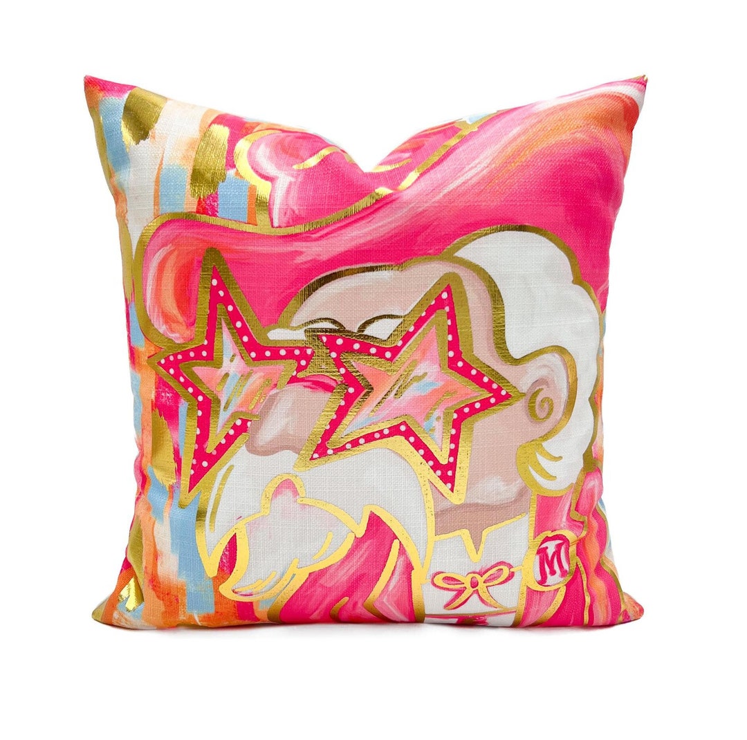 Gold Foil Pink Preppy Colonel Rebel Pillow || Gold Foil Colonel Rebel ...