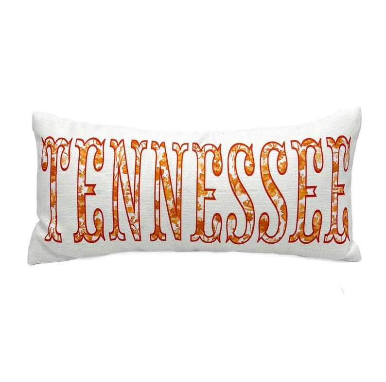 Custom Pillow || Orange Floral Tennessee Pillow || TN Pillow - 1321 - Etsy