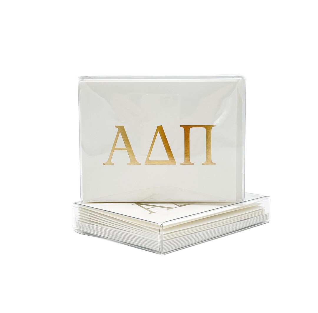 Gold Foil Alpha Delta Pi Folded Notes || Adpi Note Cards || Sorority ...