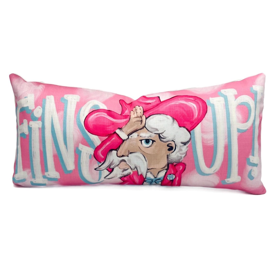 Pink & Turquoise Colonel Rebel Pillow || Pink Rebel Pillow || Dorm ...