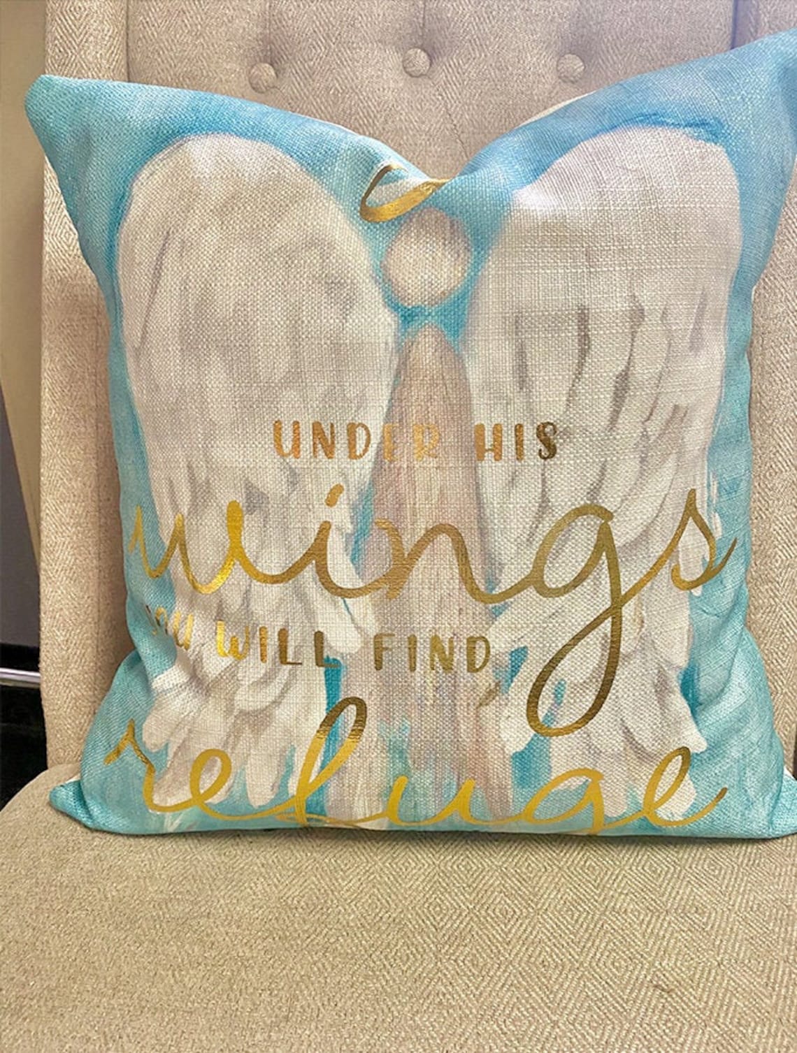Angel Pillow Psalm 91 Pillow Under His Wings Angel | Etsy