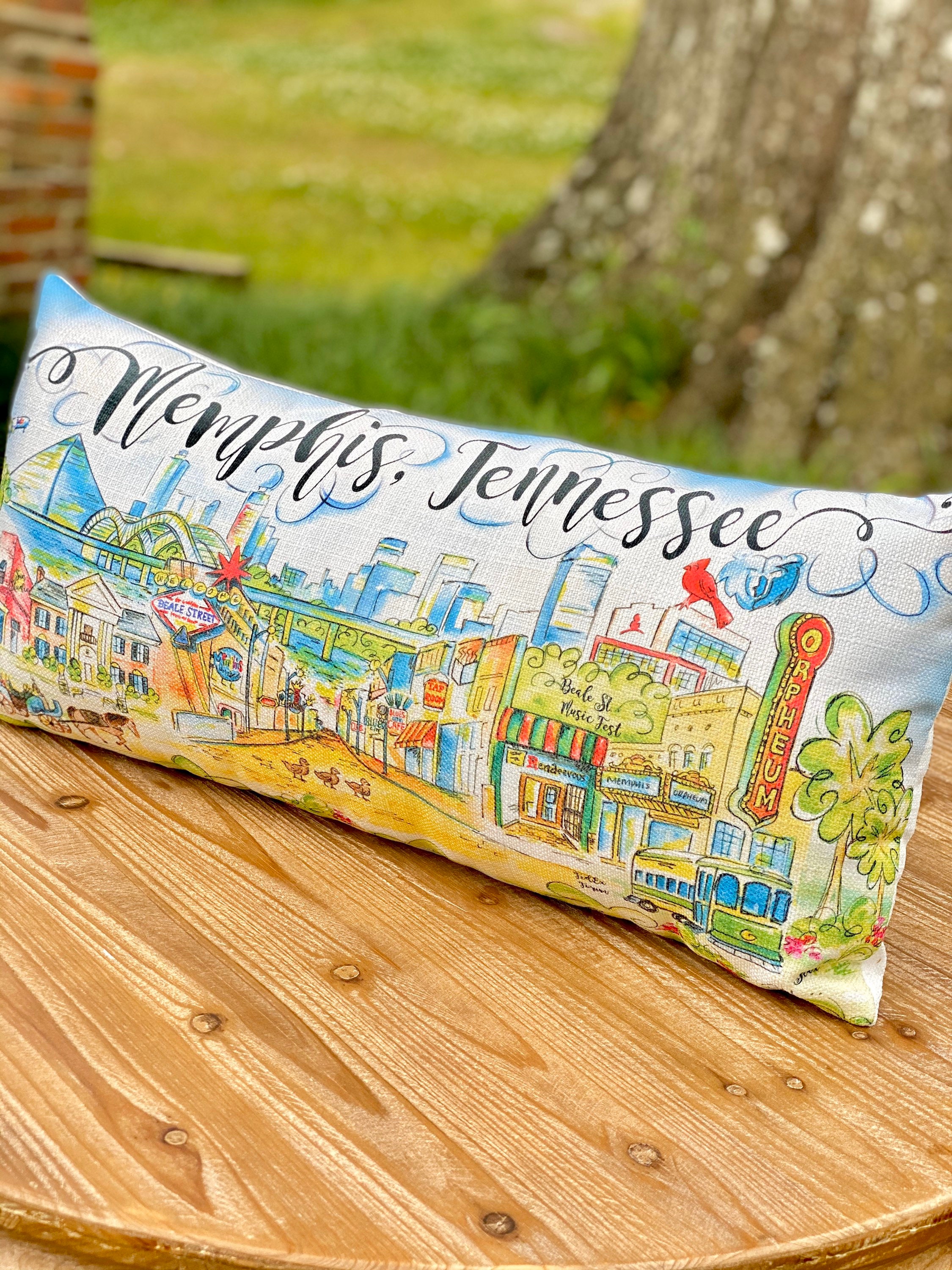 Memphis Tennessee Pillow Memphis Tn Pillow Memphis Art Etsy