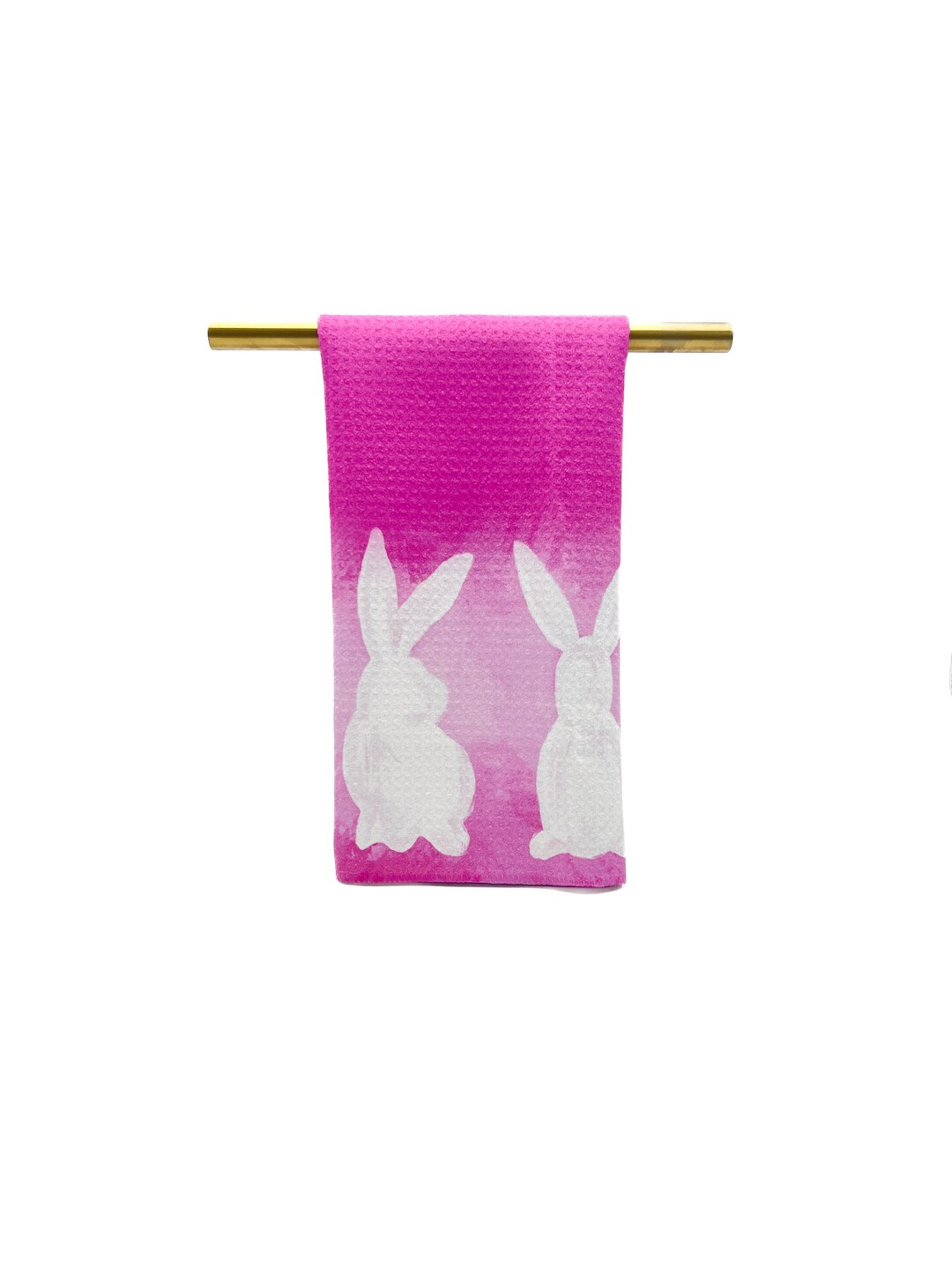 Pink Bunny Backs Easter Tea Towel Bunny Kitchen Towel Easter Tea Towel ...