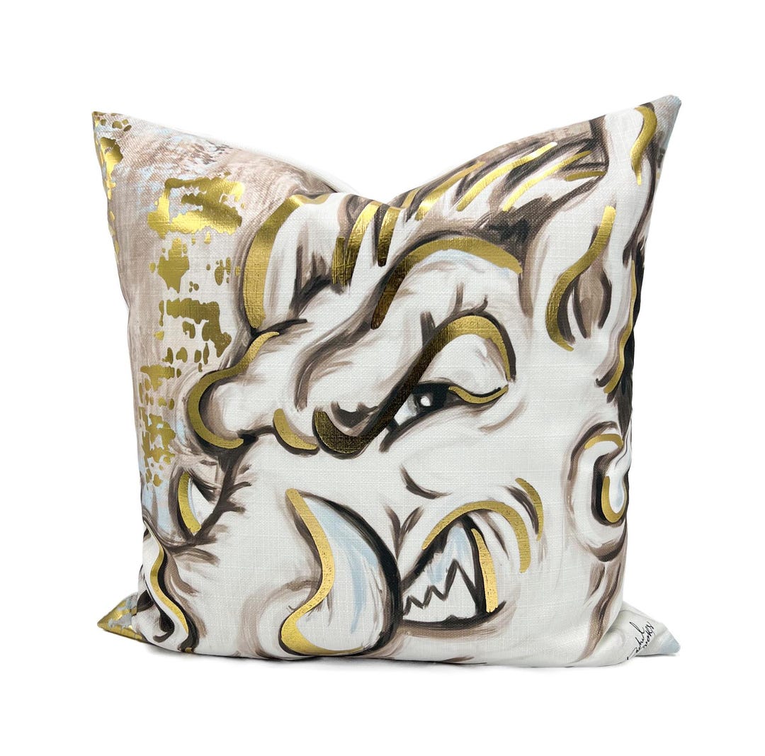 Gold Foil Hog Pillow || Neutral Hog Mascot Pillow || WPS Pillow || Hog ...