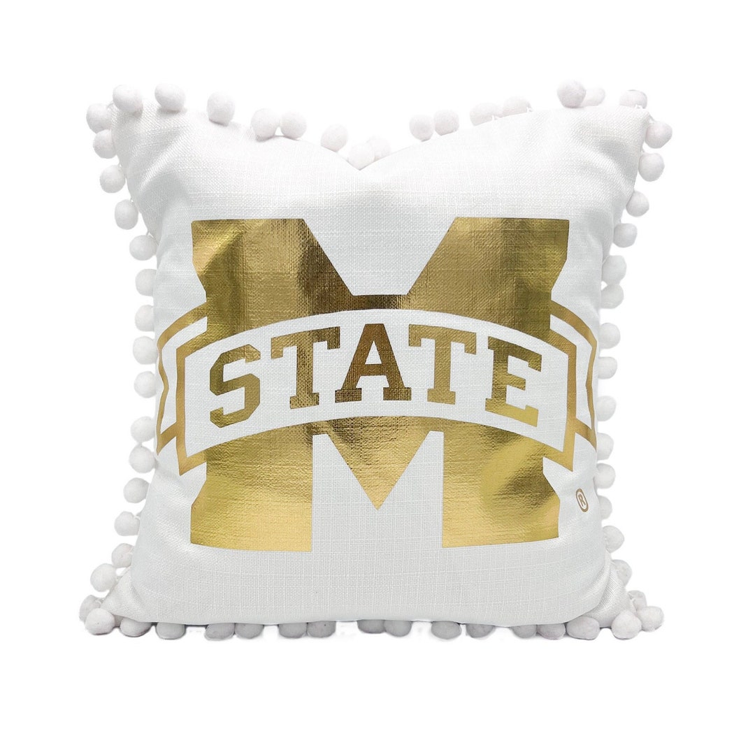 Gold Foil Mississippi State Logo Pillow || MSU Pillow || Mississippi ...