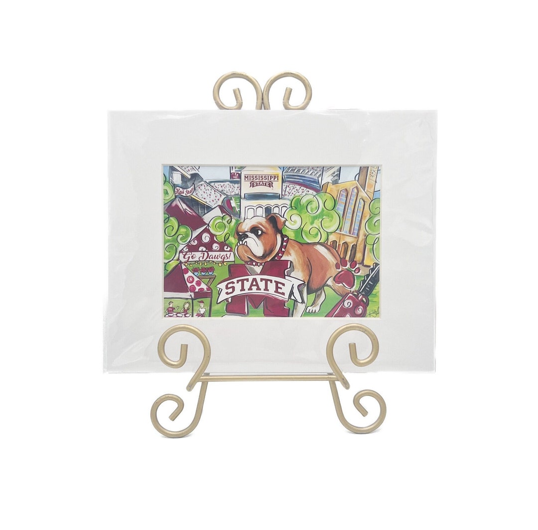 Mississippi State Collage Art Print || MSU Bulldog Matted Print || MS ...
