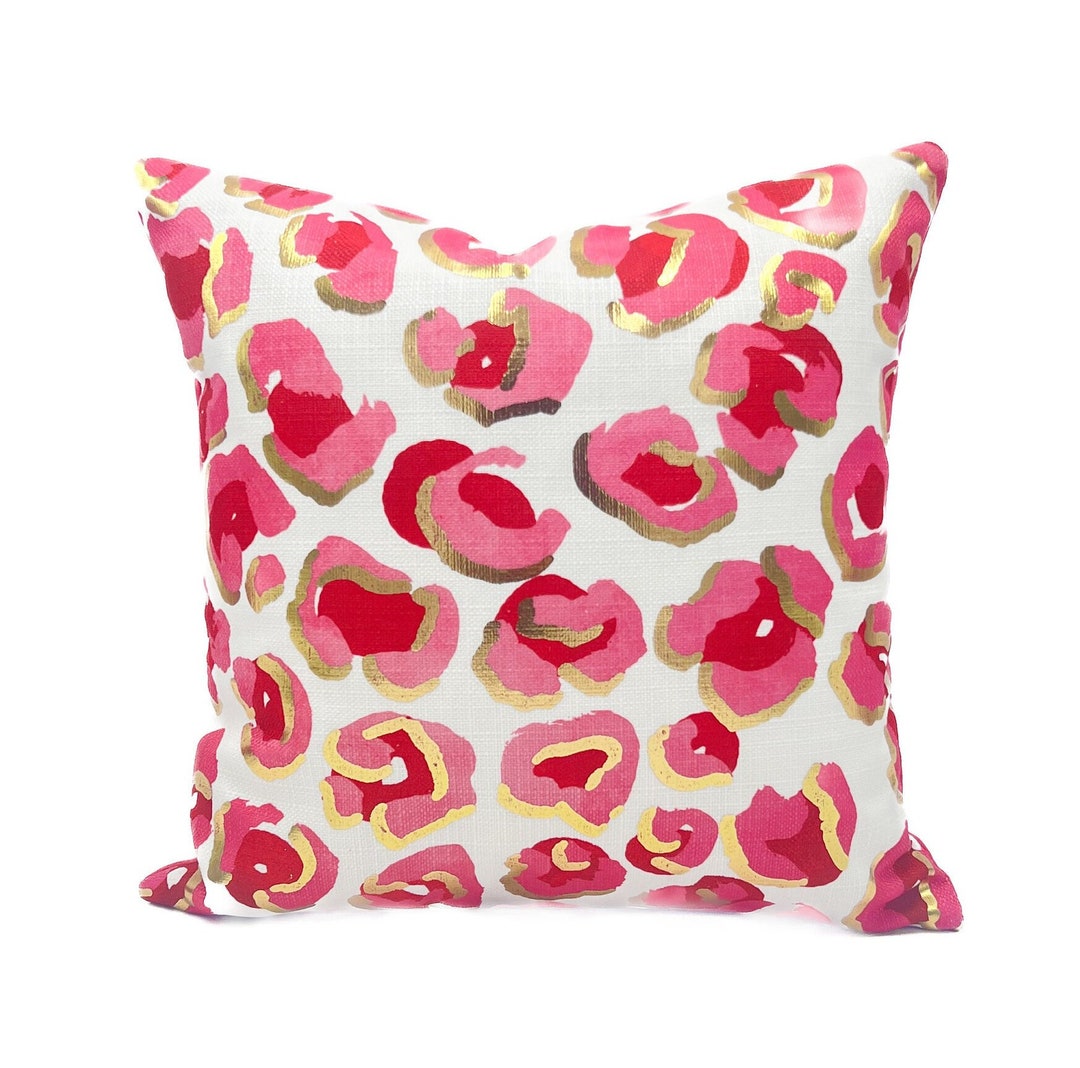 Gold Foil Pink Leopard Pillow || Valentines Pillow || Valentines Decor ...