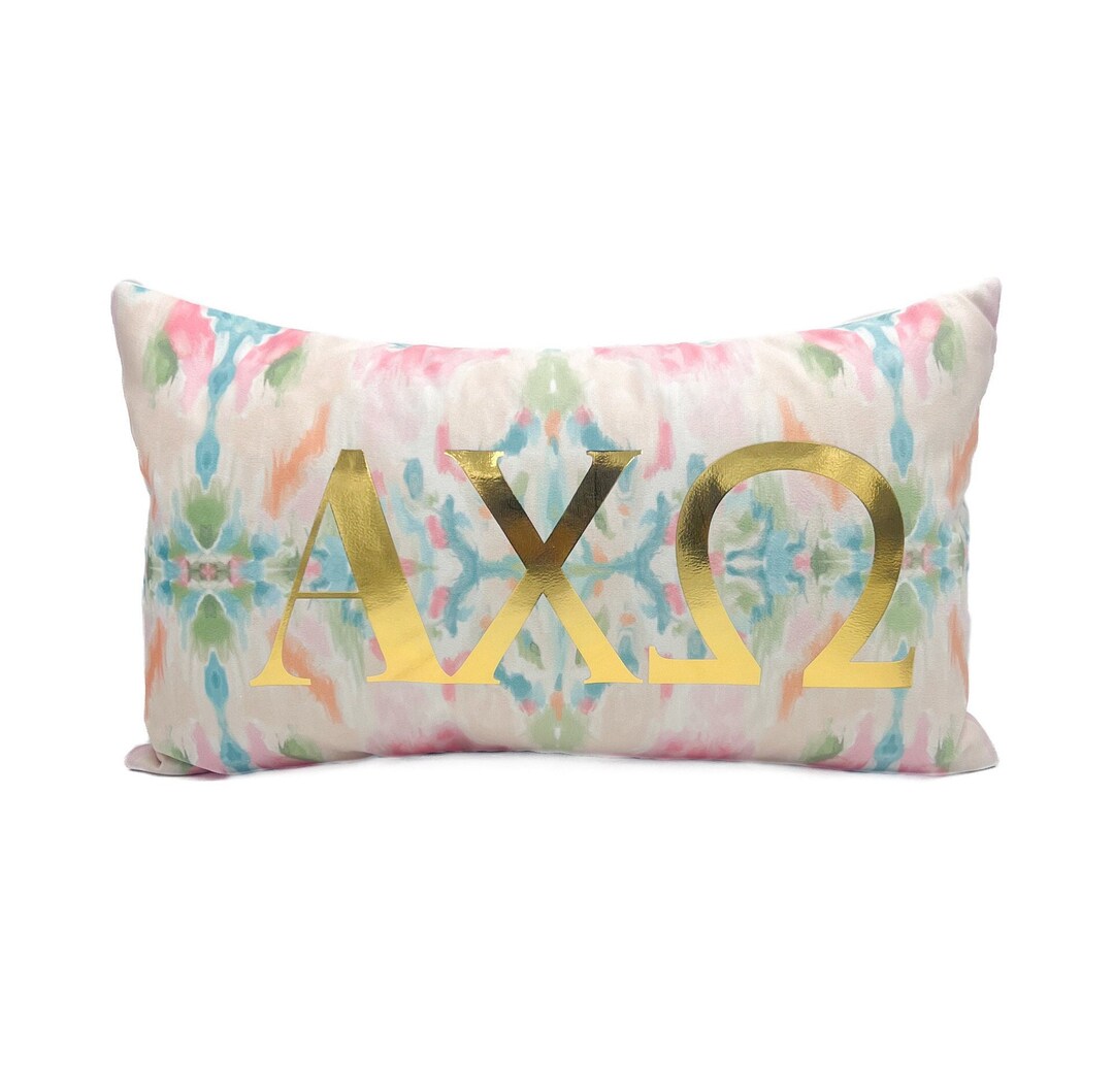 Gold Foil Alpha Chi Omega Velvet Kaleidoscope Pillow || Sorority Pillow ...
