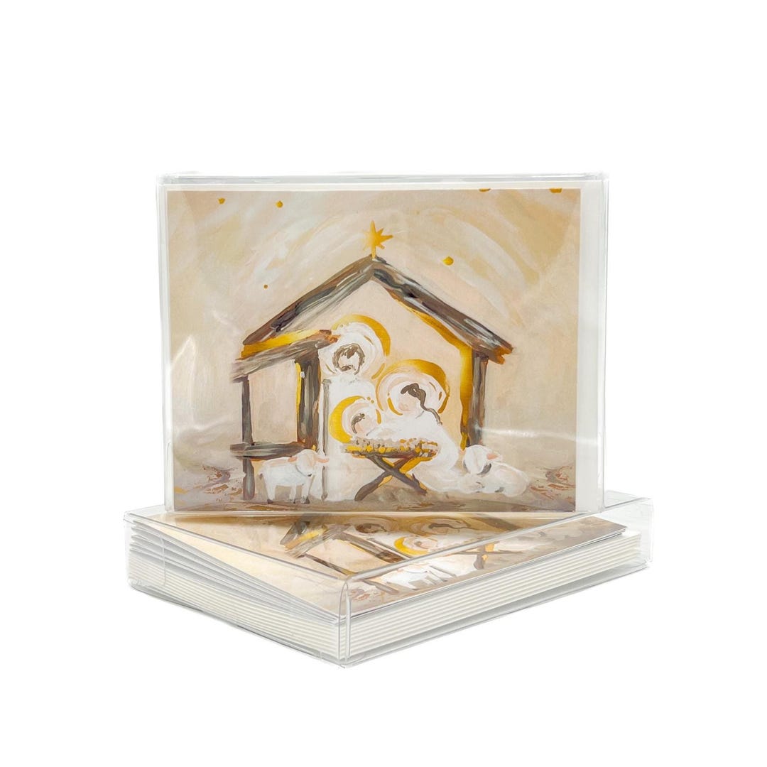 Neutral Nativity Box of 10 Folded Notes || Christmas Cards - 045 - Etsy