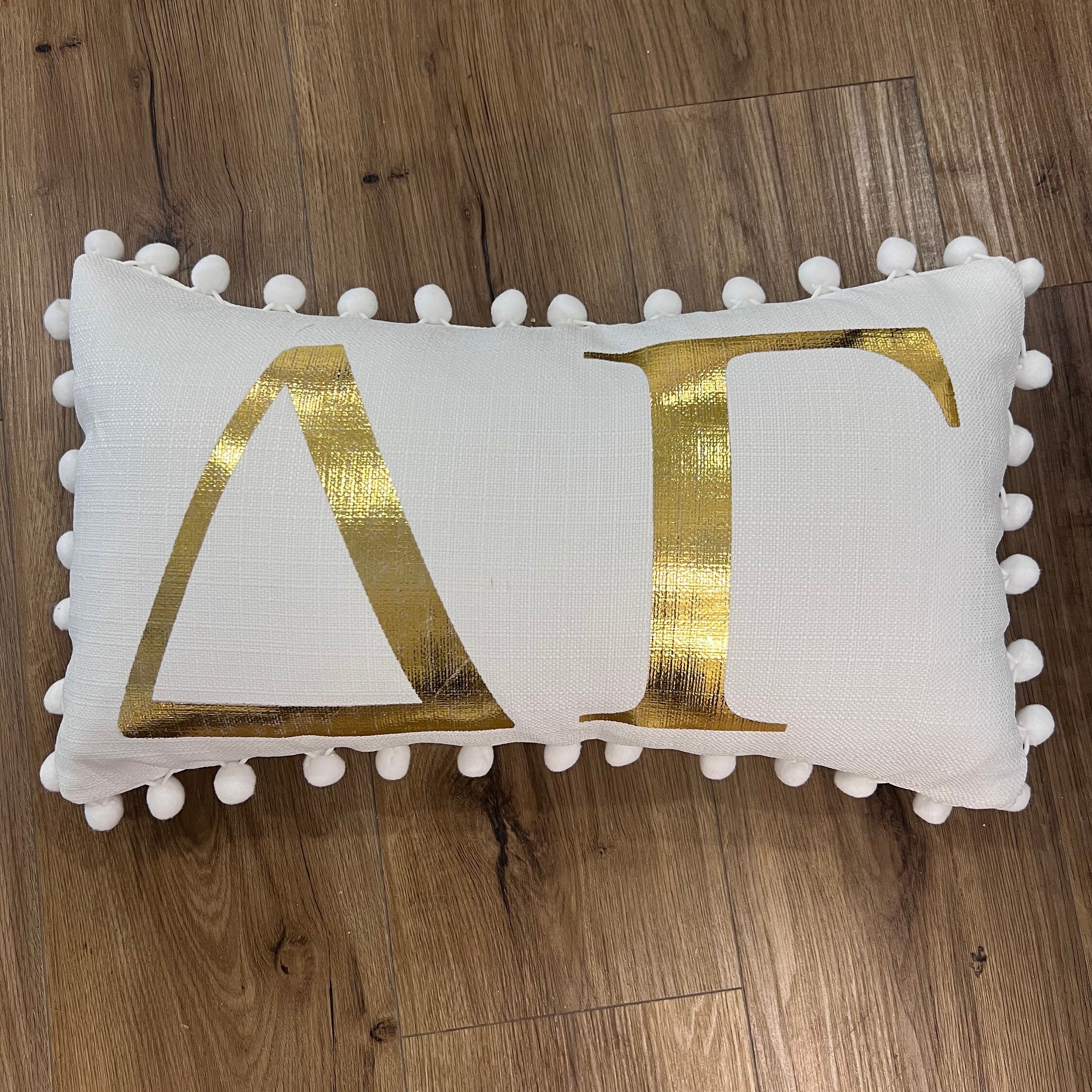 Gold Foil Delta Gamma Lumbar Pillow || Sorority Pillow || Bid Day Gift ...
