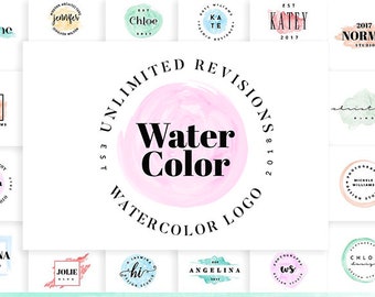 Watercolor logo | Etsy