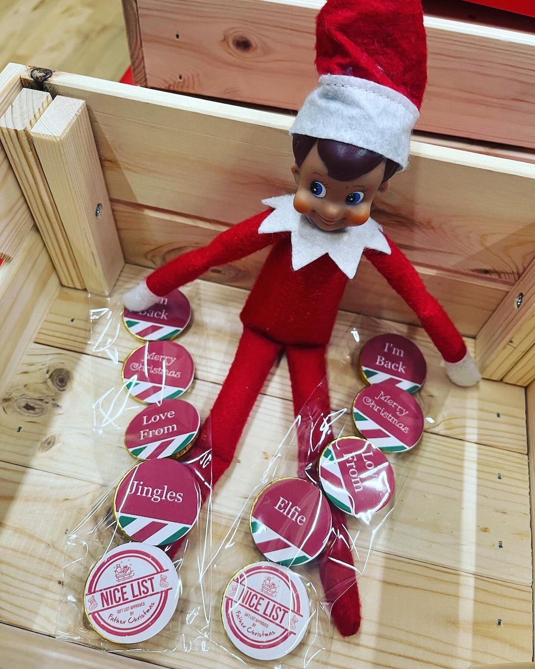Elf Welcome Back Chocolate Coins Personalised Elf Gift - Etsy UK