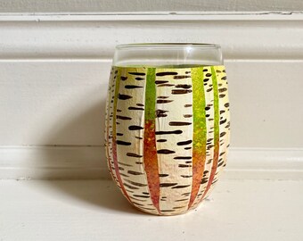 Birch Tree Wine Glass - Etsy
