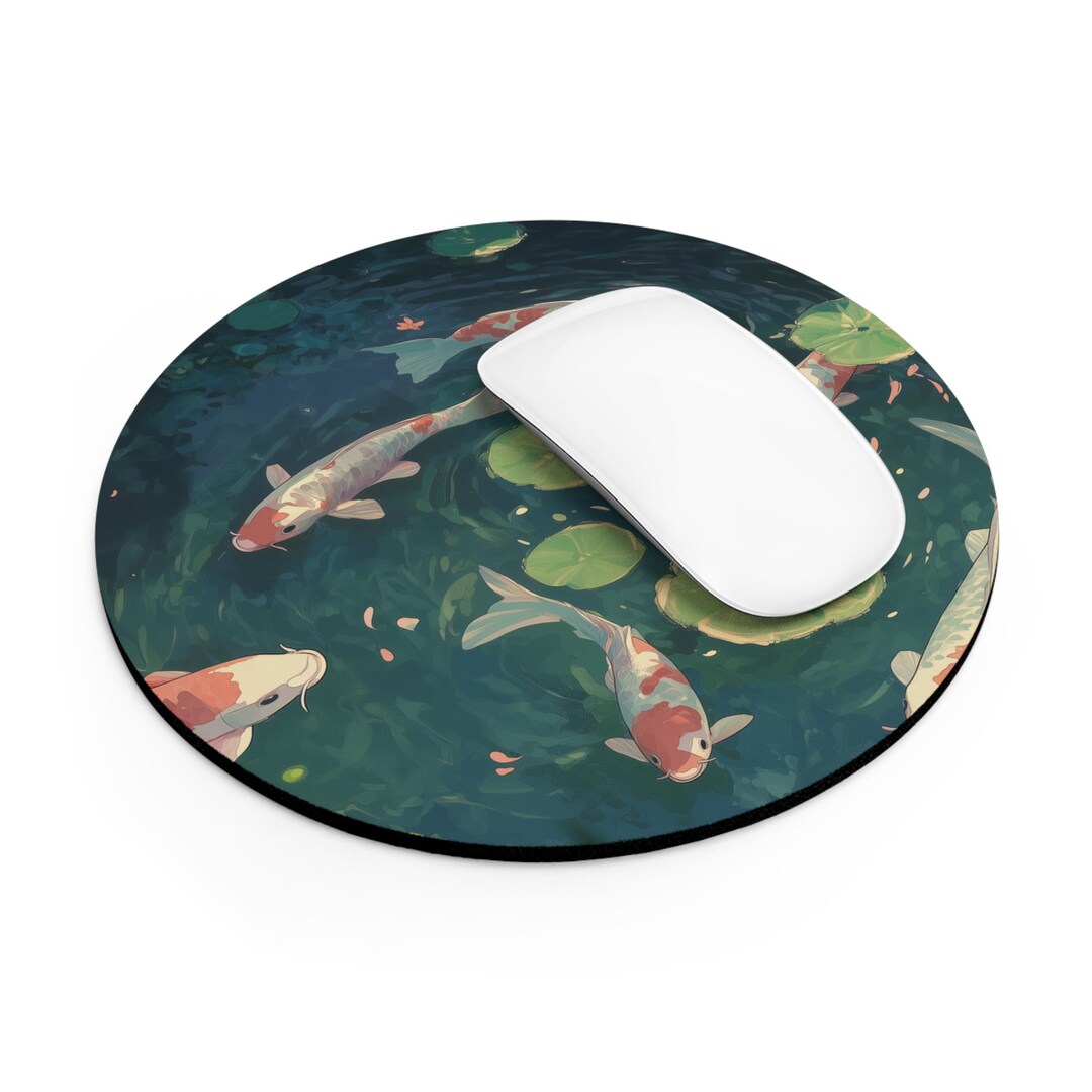 Serene Koi Fish Mouse Pad, Tranquil Desk Decor, Office Gift, Gaming ...