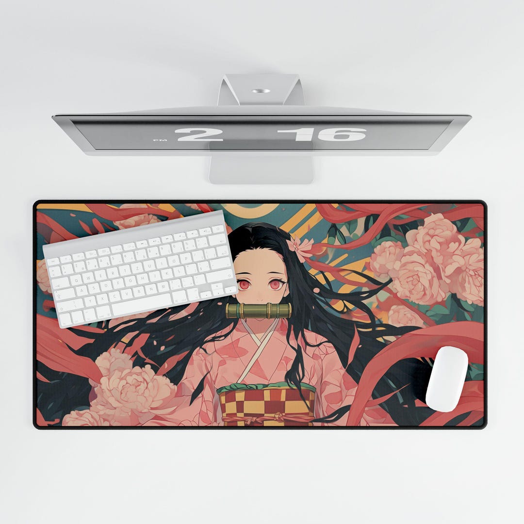 Demon Slayer Nezuko Charming Anime Desk Mats, Cute Desk Accessories ...