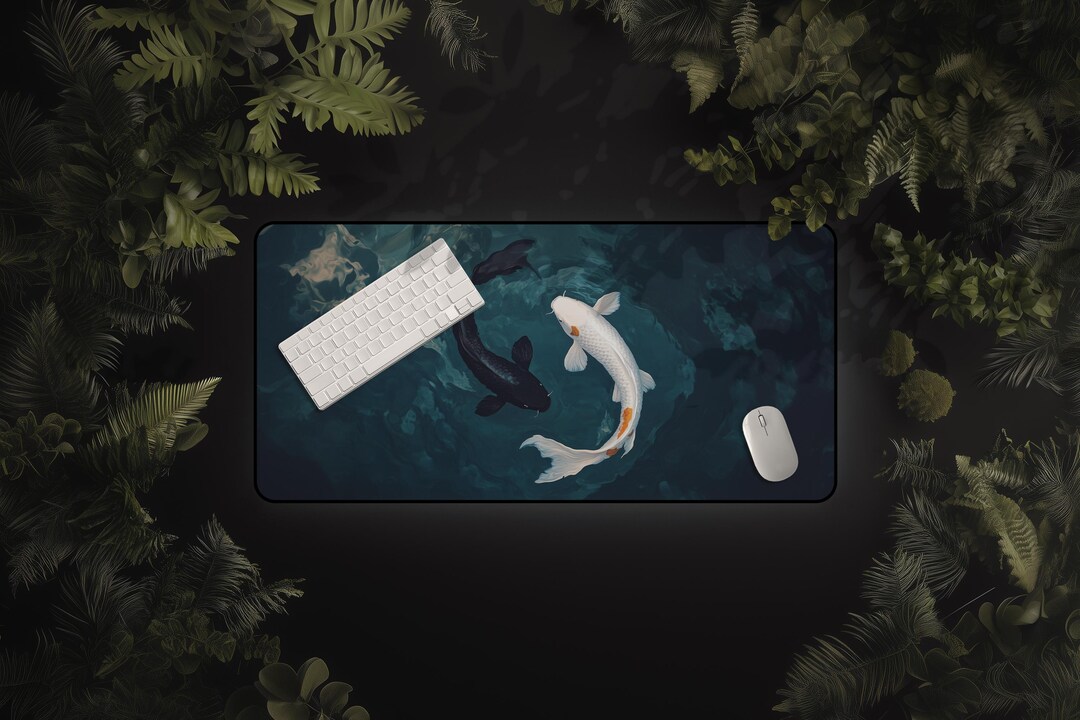 Desk Mats, Japanese Koi Design, Desk Accessory, Desk Decor, Office ...