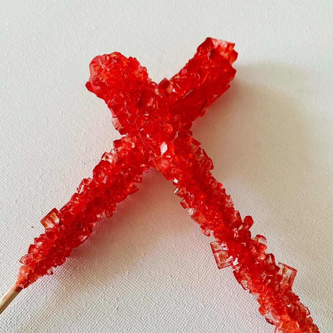 10 Pack of Individually Wrapped Red Strawberry Rock Candy, Sugar ...