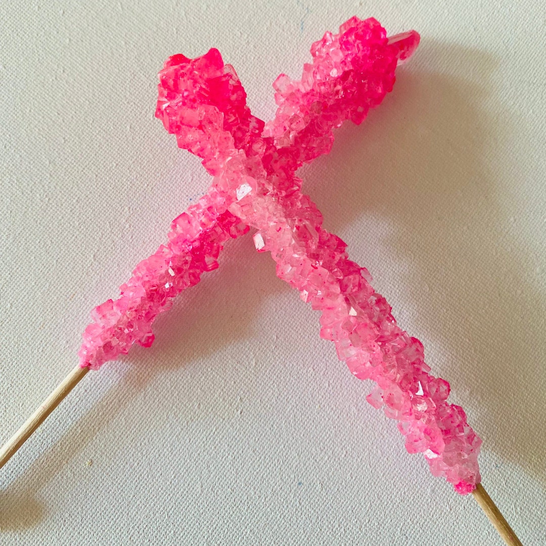 10 Pack of Individually Wrapped Pink Cherry Rock Candy, Sugar Swizzle ...