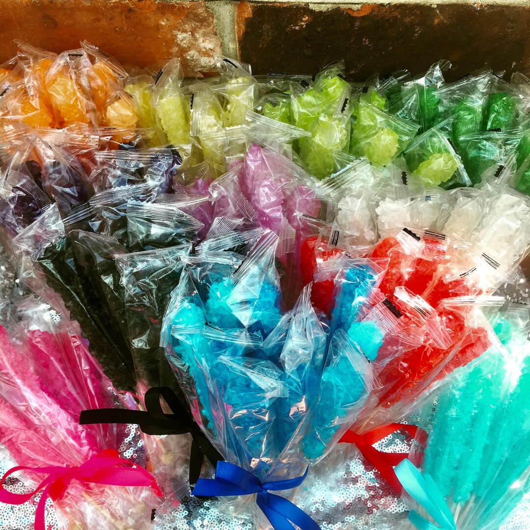 50 Pack of Rock Sugar Candy Sugar Swizzle Sticks, Rock Candy, Party ...