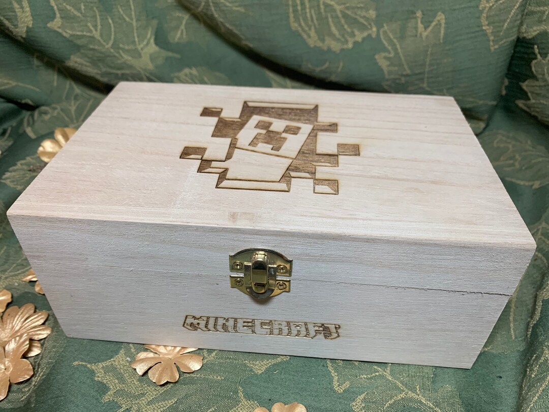 Minecraft Engraved Wooden Box - Etsy