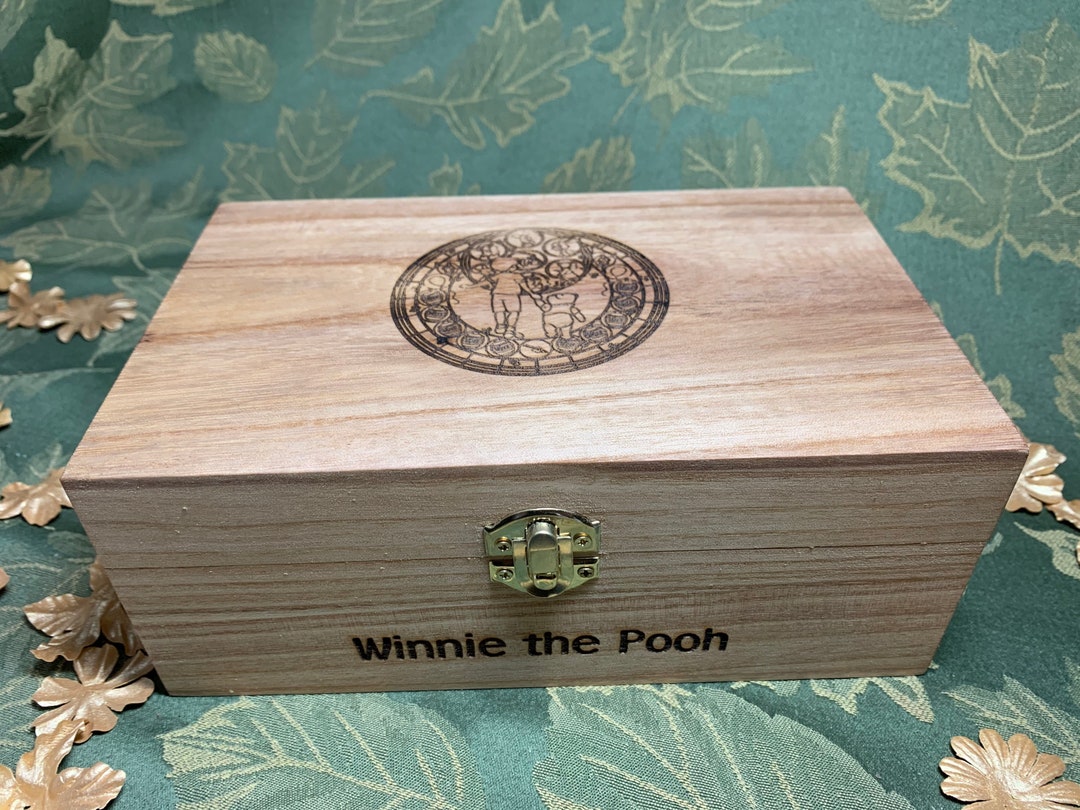 Winnie the Pooh Inspired Engraved Wooden Box With Hinged Lid Version 2 ...