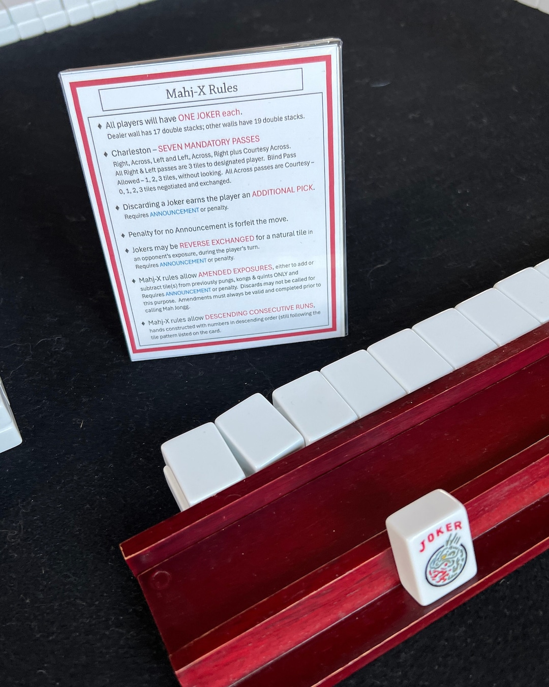 MAHJ-X TM Amended Rules Table Top Display - Etsy