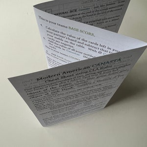 Mini Rules Sheet for Modern American Canasta, Downloadable and Ready ...