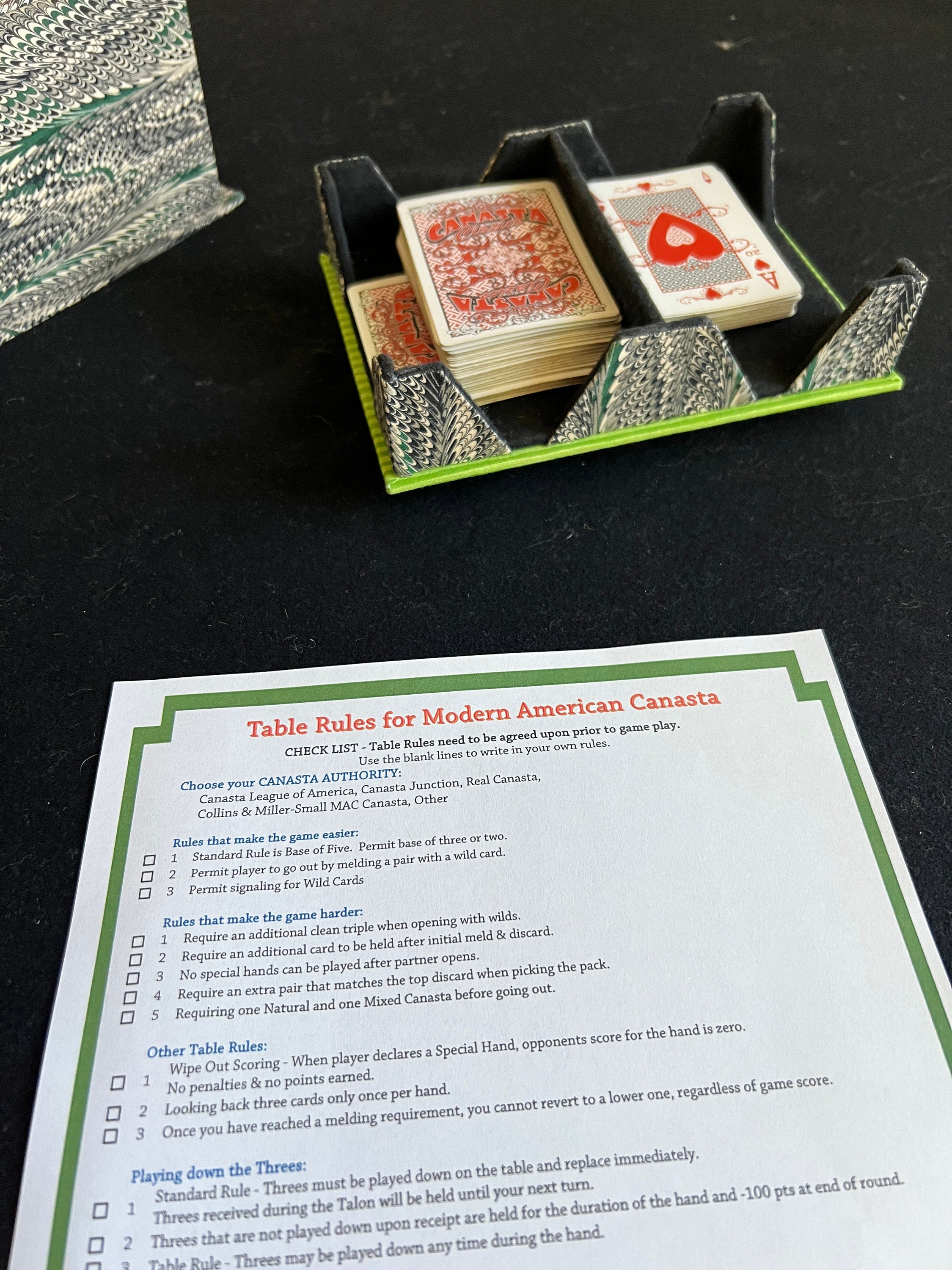 House RULES for Modern American Canasta - Check List - Etsy