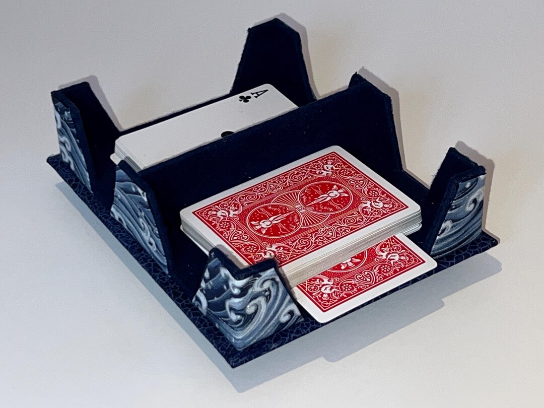Canasta Card Spinner, Handmade With Navy & Wave Fabrics - Etsy