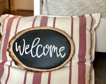 Welcome Yellow House Wood Sign - Etsy