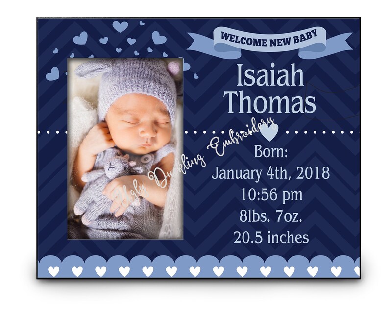 Boy Baby Stat Frame Boy Birth Announcement Frame Sublimation | Etsy