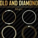 10 Metallic Gold and Diamond Circle Frames Clip Art Jewelry Gems ...