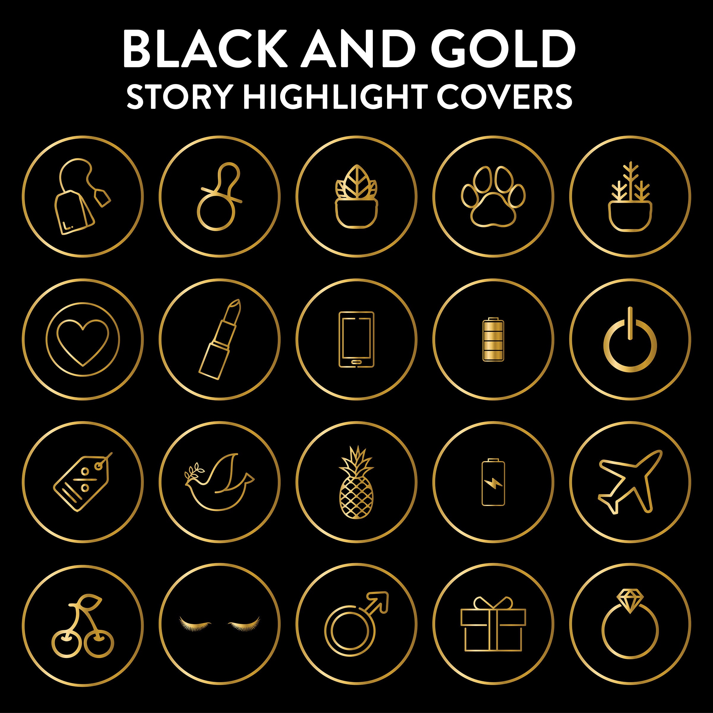82 Black & Gold Instagram Story Highlight Icons | Ig Story Covers ...