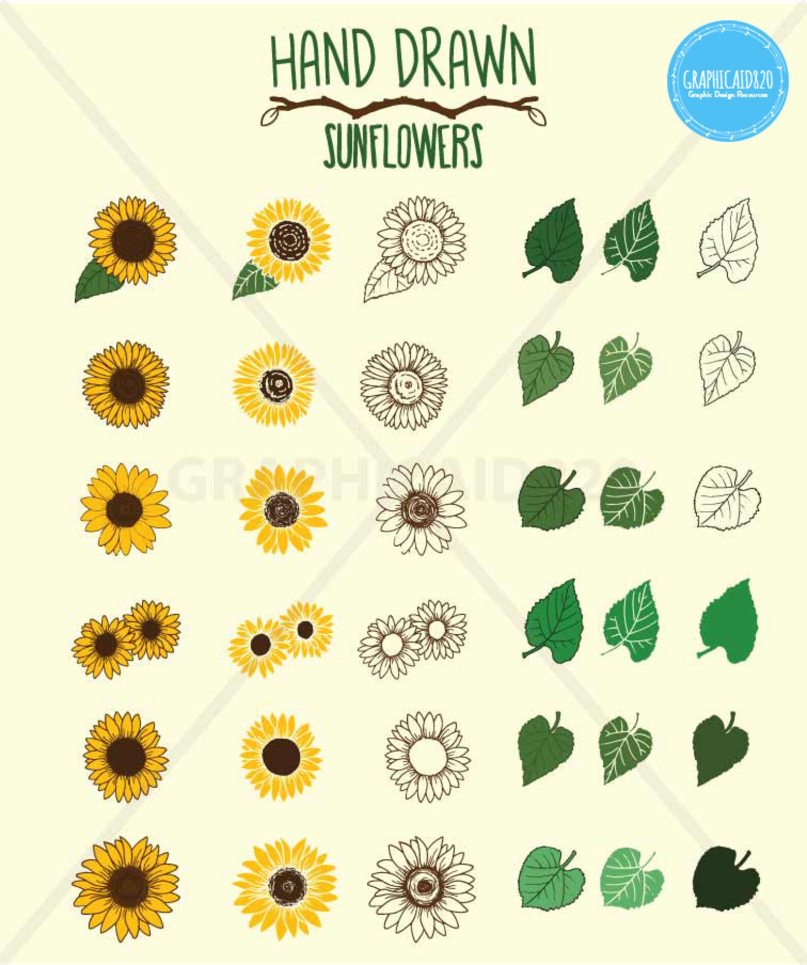 Fall Sunflowers Vector Clipart Scrapbook Crafts Clip Art - Etsy