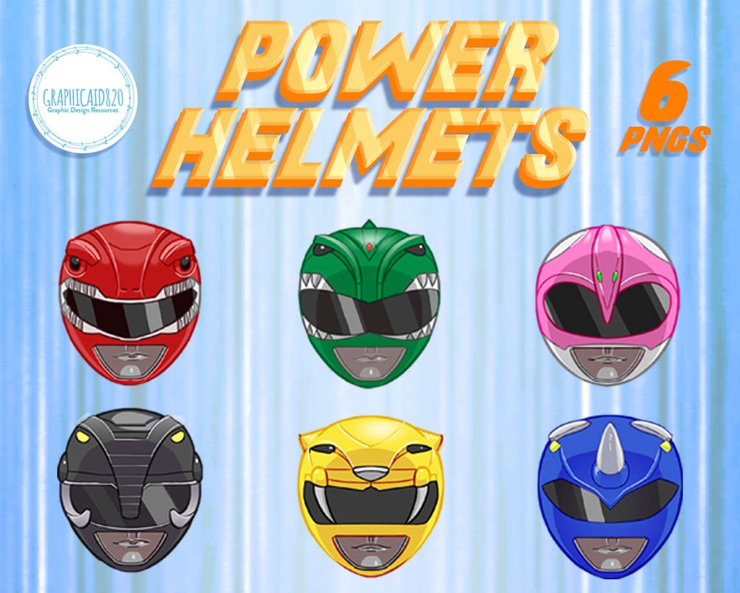 Power Helmets Clip Art | Red, Green, Black, Pink, Yellow, Blue Helmet ...